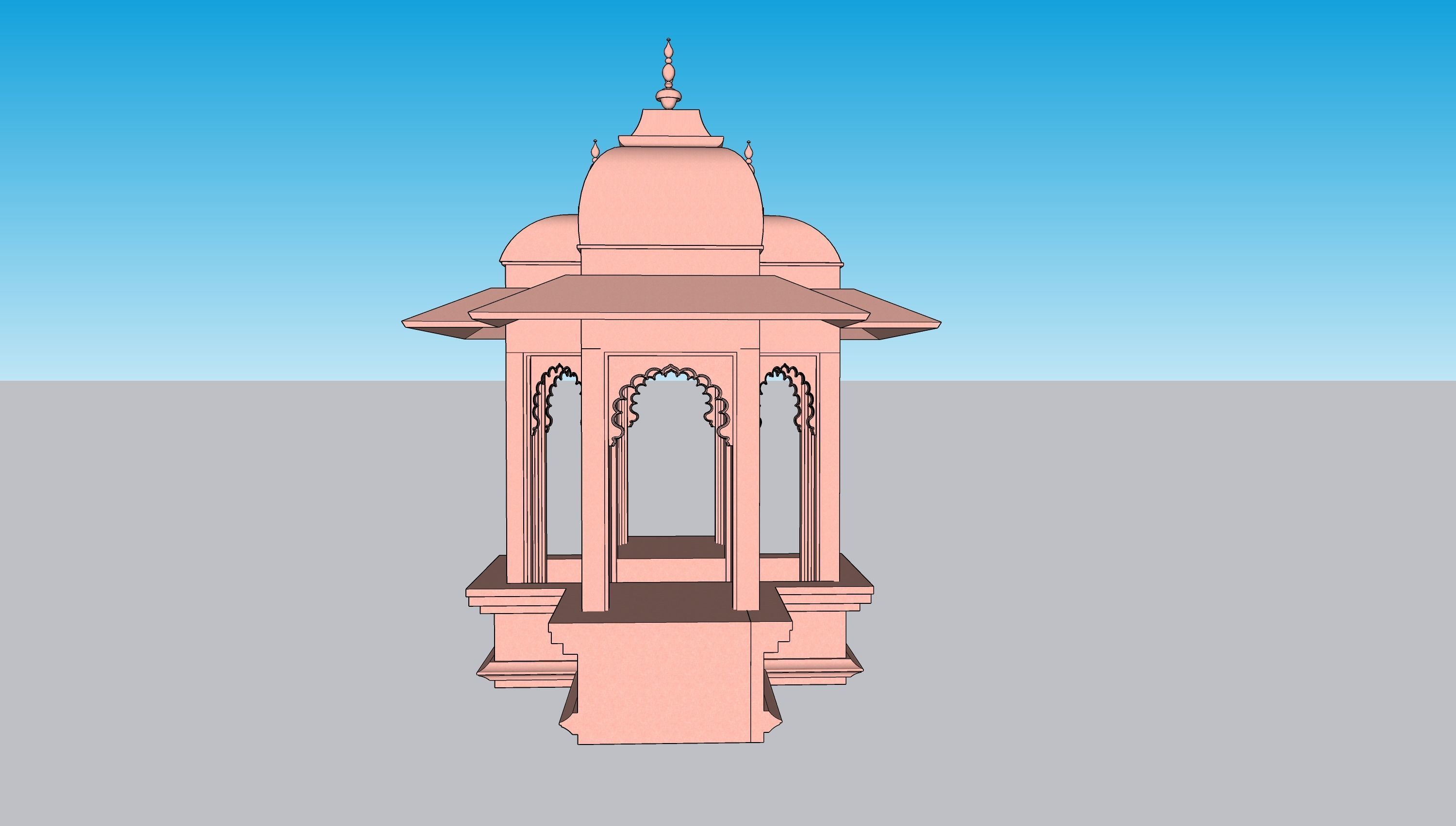 3D model indian jodhpuri stone chatri temple VR / AR / low-poly | CGTrader
