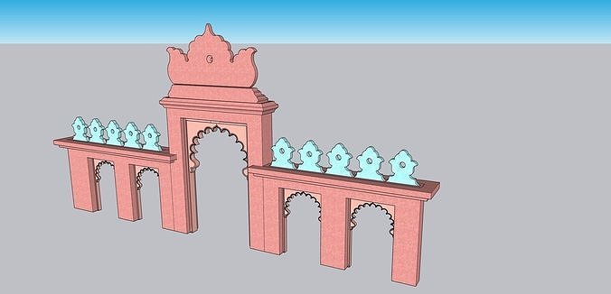 3d Model Stone Jharokha Window Vr Ar Low Poly Cgtrader