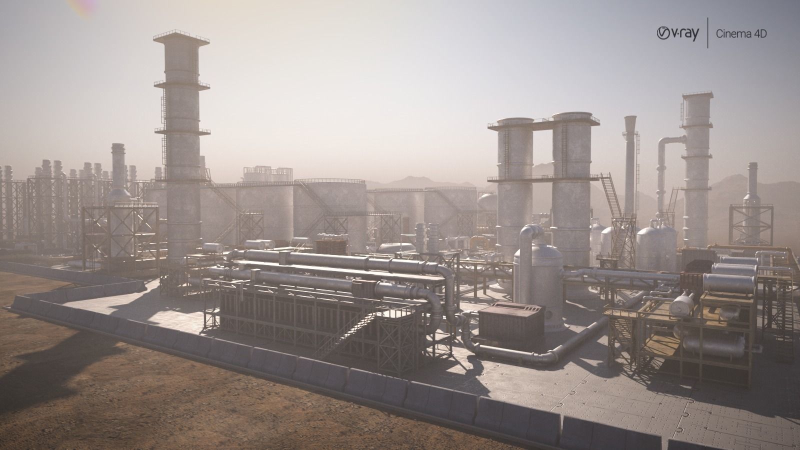 oil factory 3D model | CGTrader