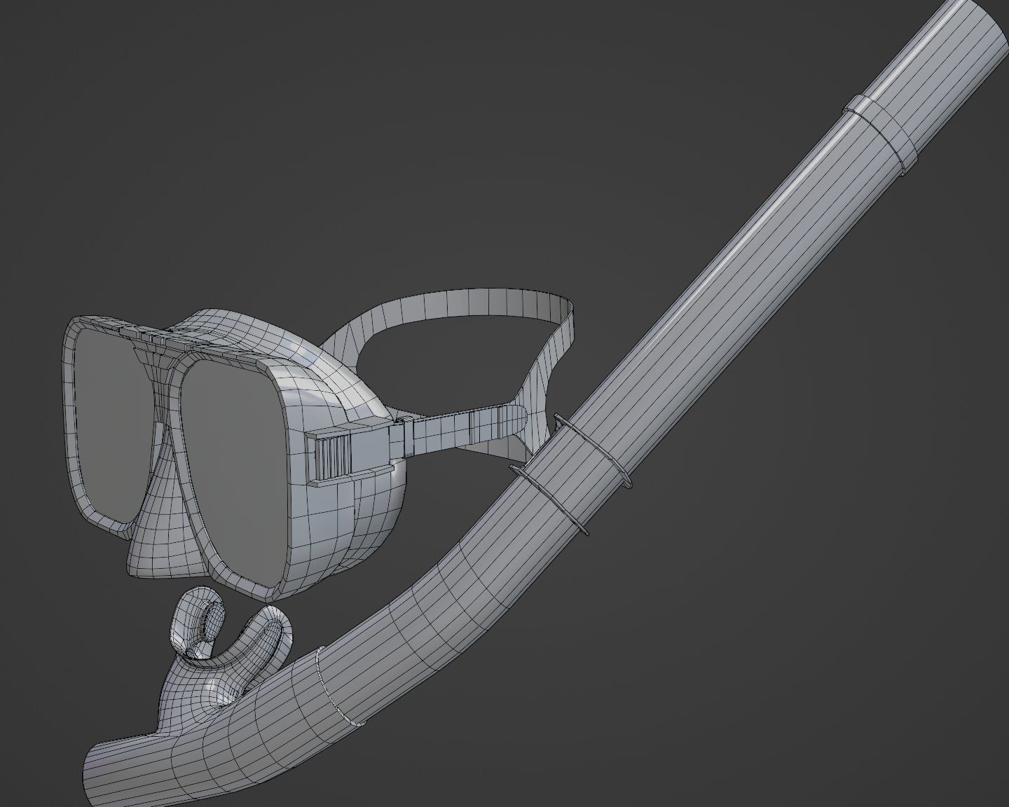 Scuba Goggles And Snorkel free 3D model | CGTrader