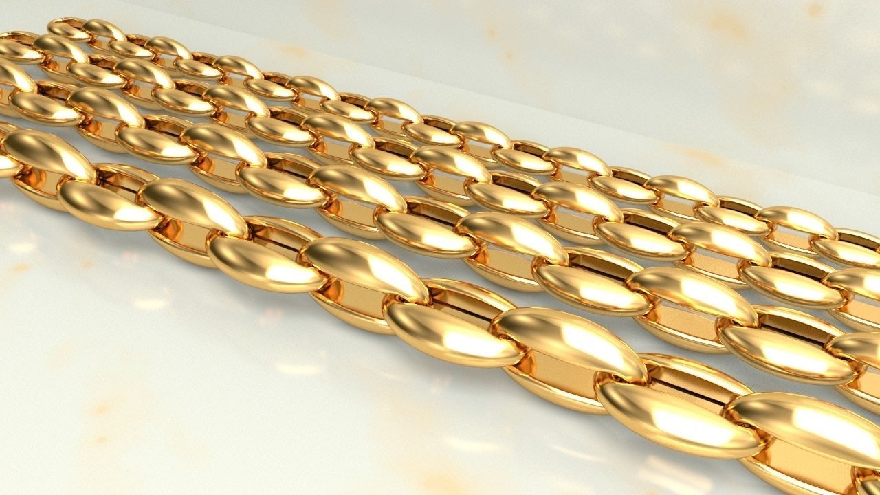 Graduated Oval Chain Link 3D model 3D printable | CGTrader