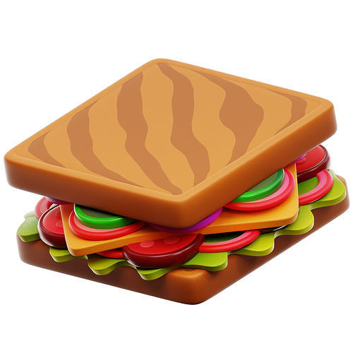 3D model Sandwich 3D Icon VR / AR / low-poly | CGTrader