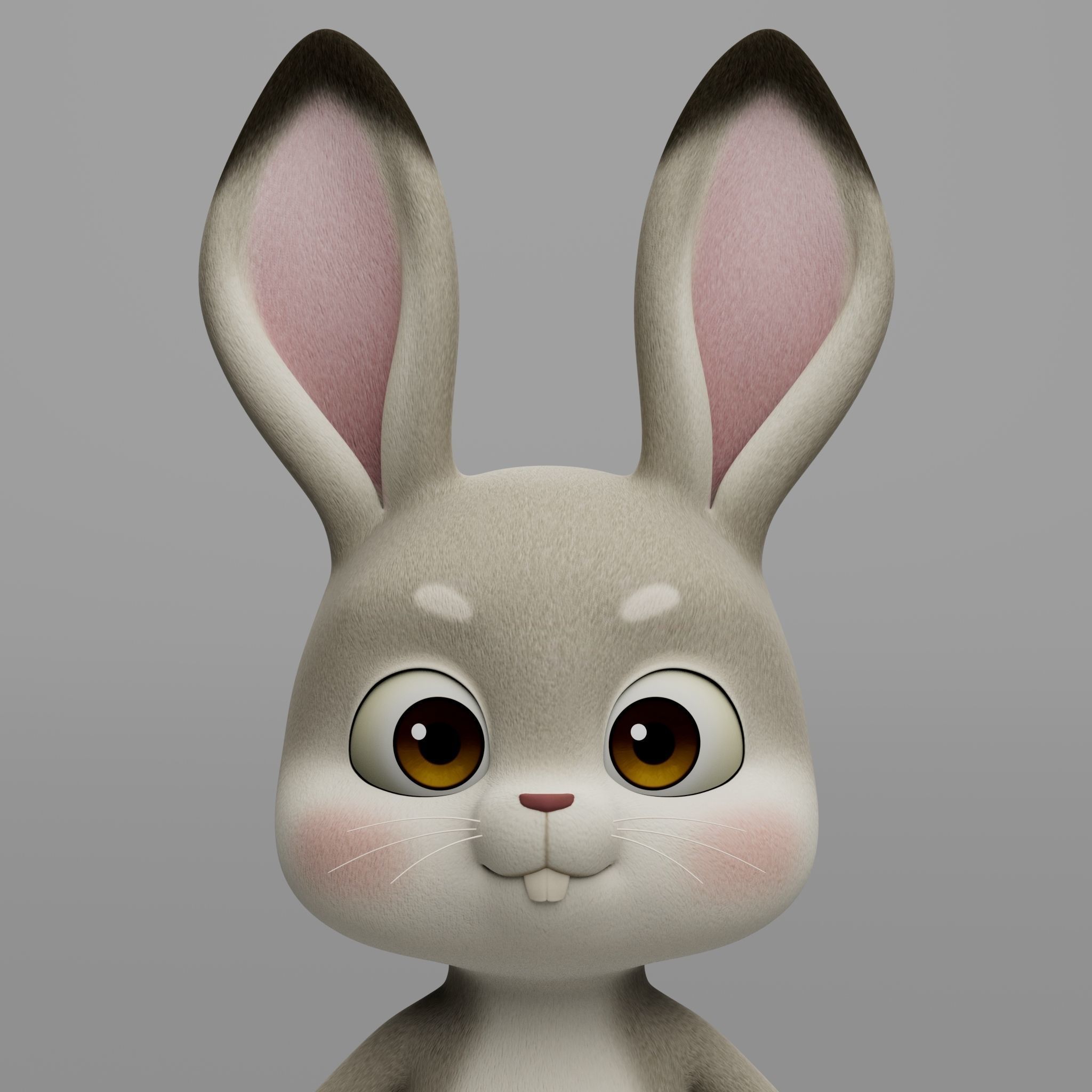 Rabbit cartoon character modeling textures 3D model | CGTrader