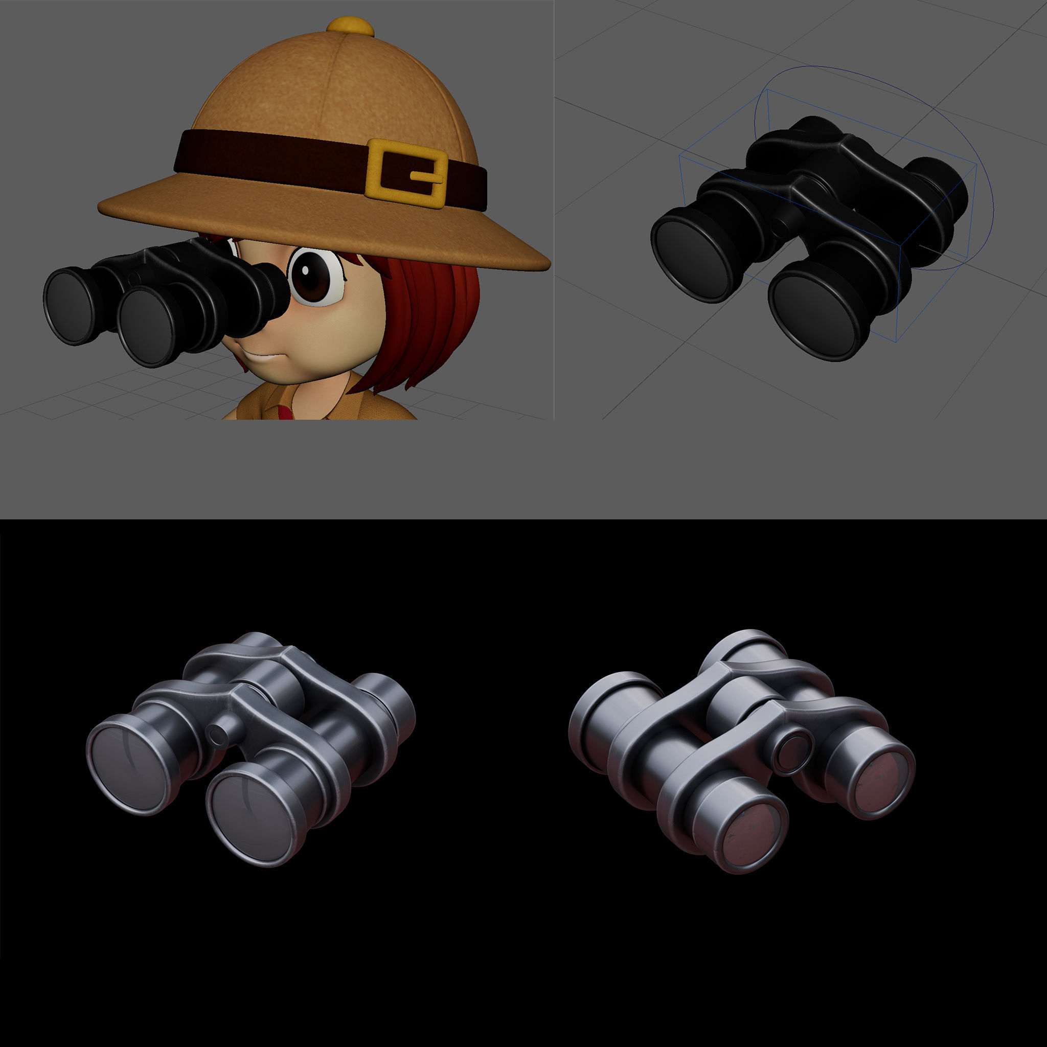 explorer cartoon character 3D model rigged | CGTrader