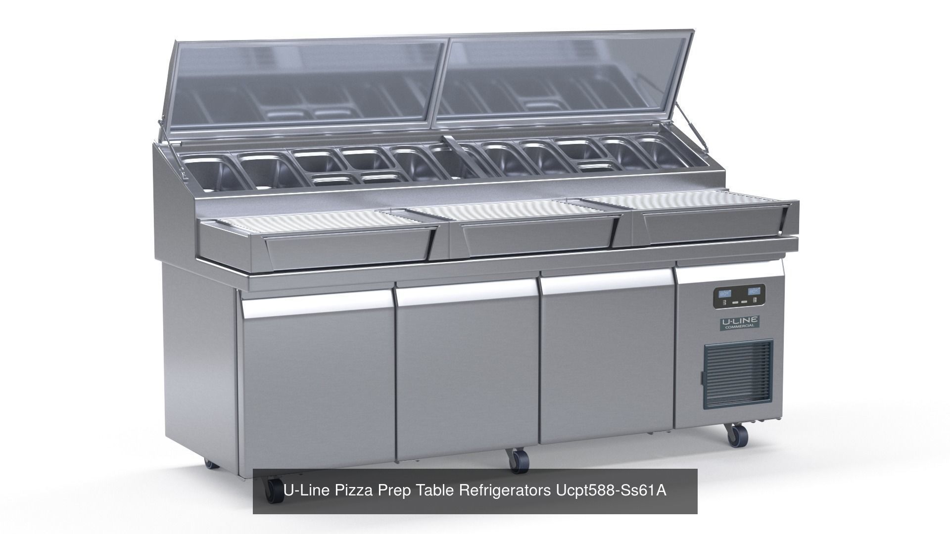 3D Model Collection Commercial Pizza Prep Table Condiment Rail ...