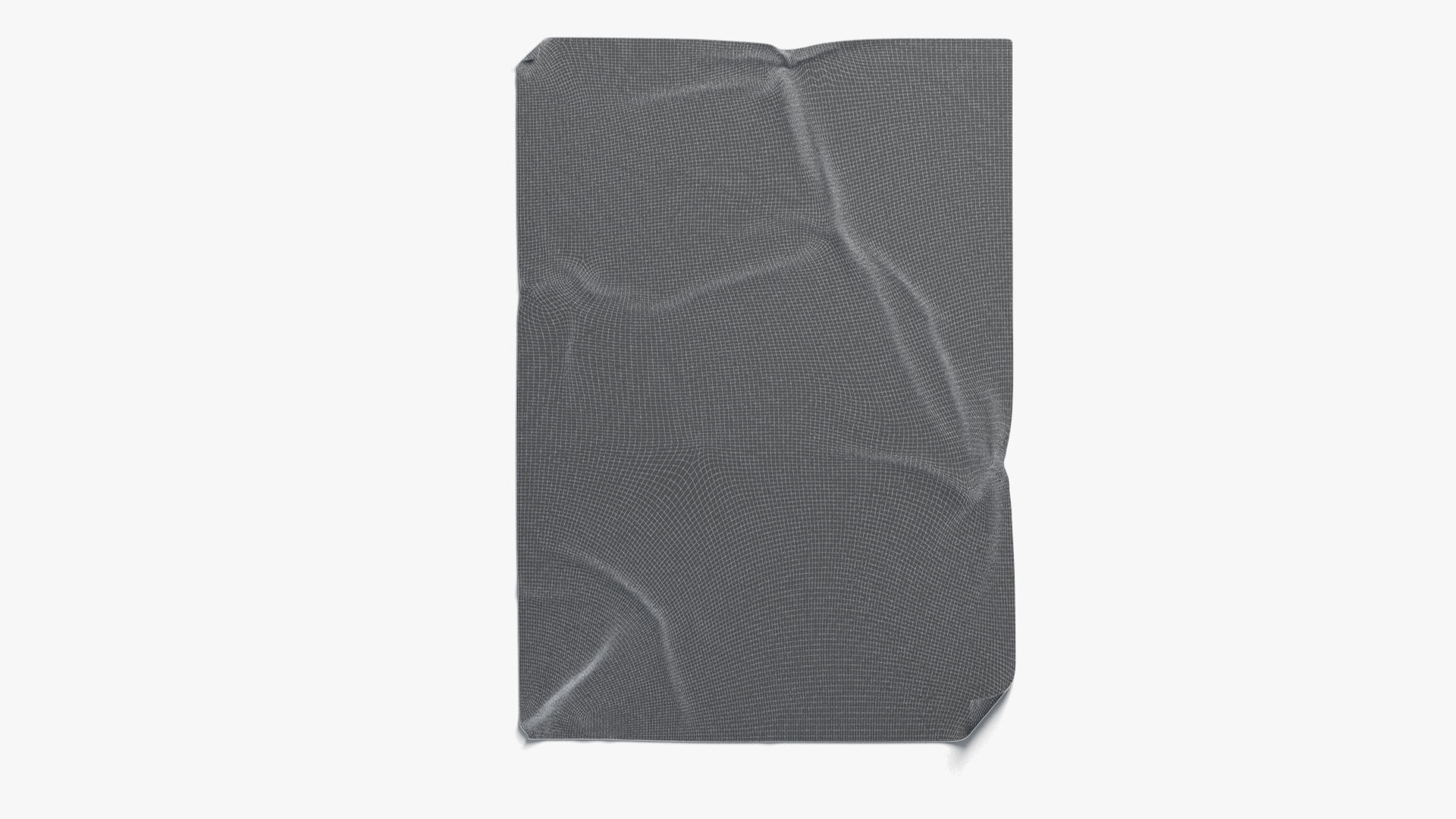 3D model Black Wheatpaste Poster - paper crumpled glued placard VR / AR ...