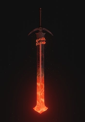 3D model fantasy flame blade VR / AR / low-poly | CGTrader