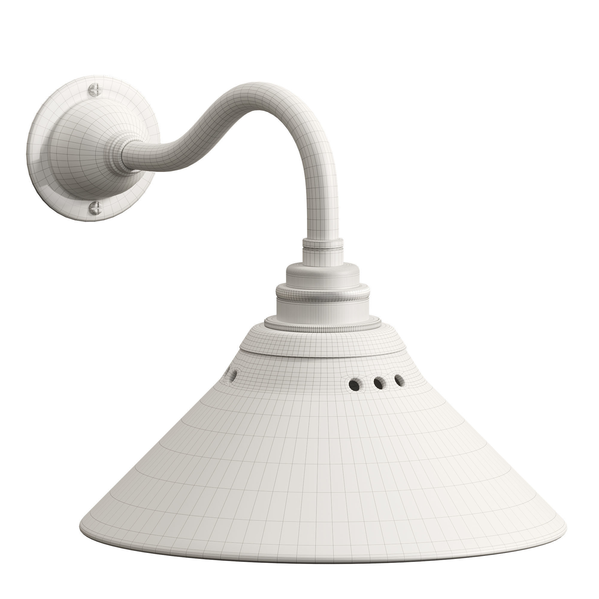 Mini Creamware Wall Light by deVOL 3D model | CGTrader