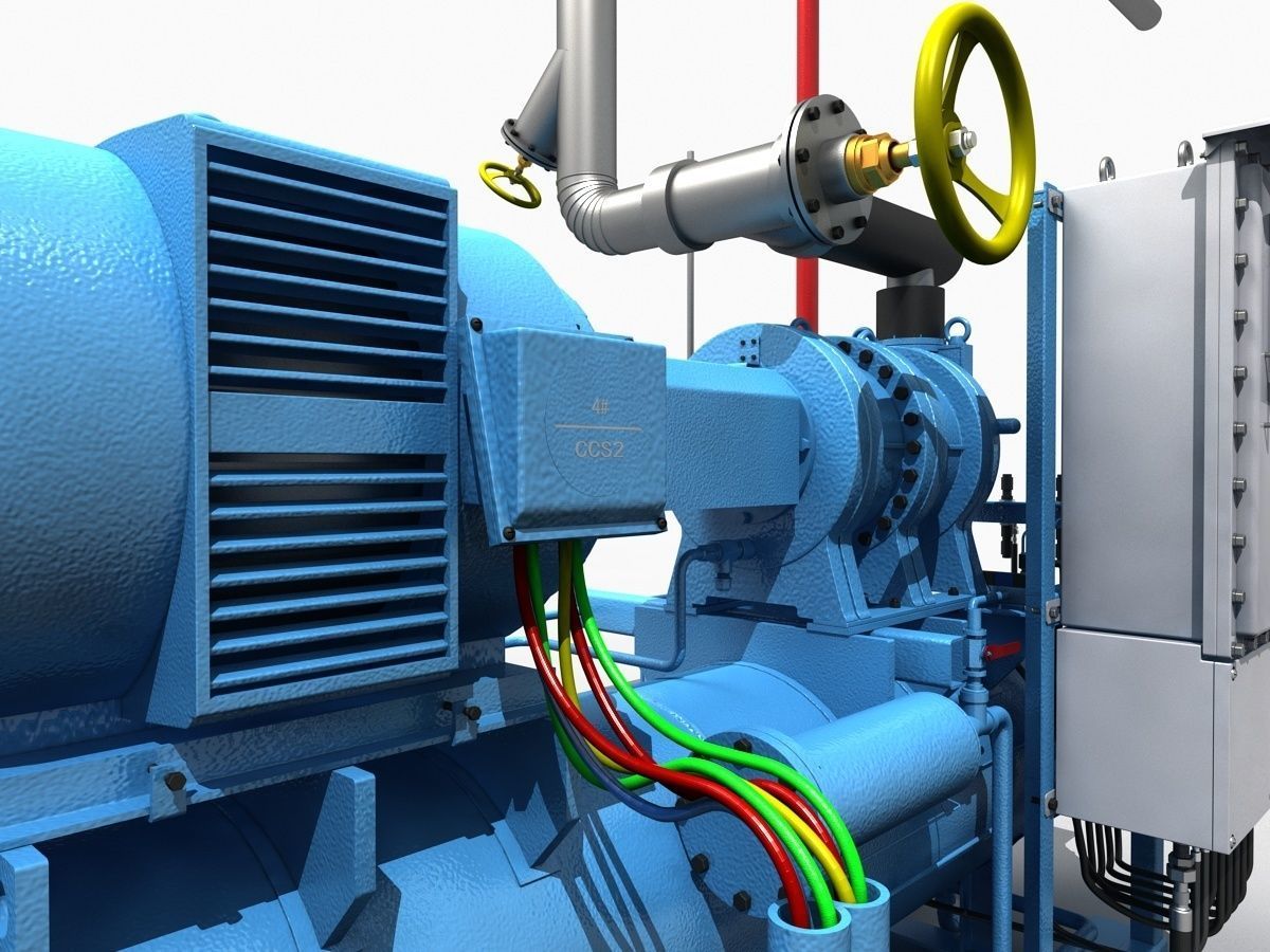 Ammonia Compressor 3D model | CGTrader