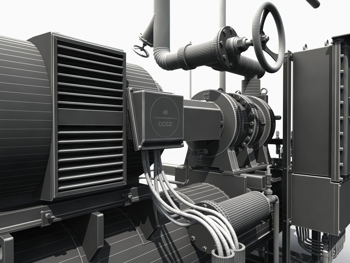 Ammonia Compressor 3D model | CGTrader