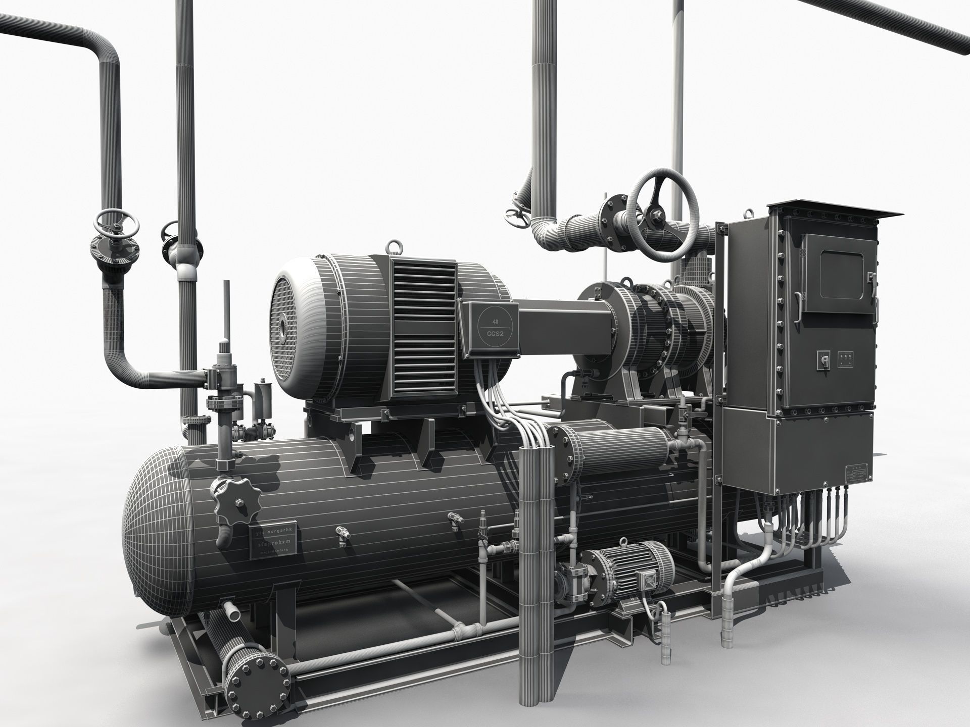 Ammonia Compressor 3D model | CGTrader