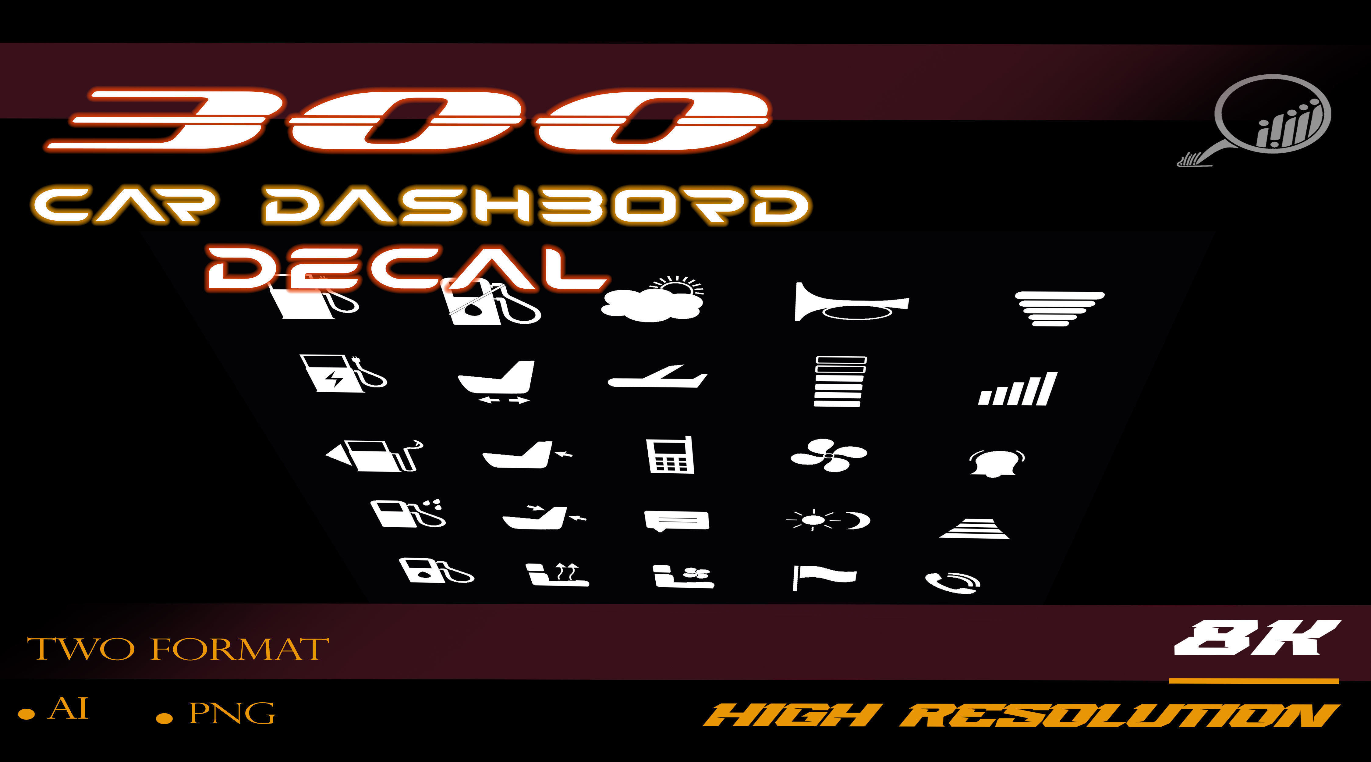 300 car dashbord decal Texture | CGTrader