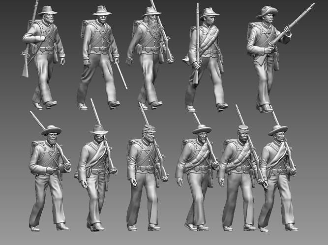 Soldiers Confederate us civil war 3D model 3D printable | CGTrader