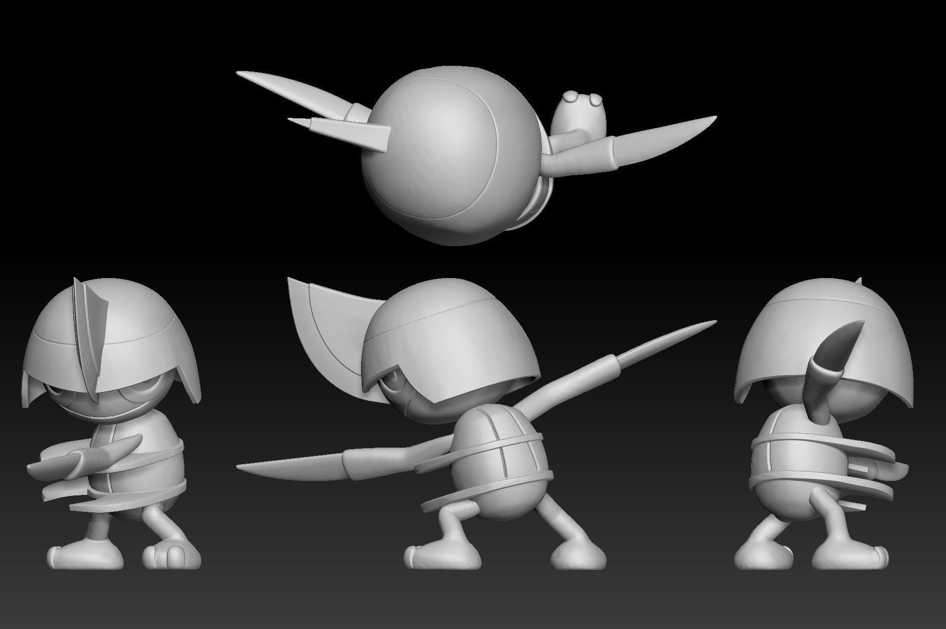 Pokemon Pawniard Bisharp 3D model 3D printable | CGTrader