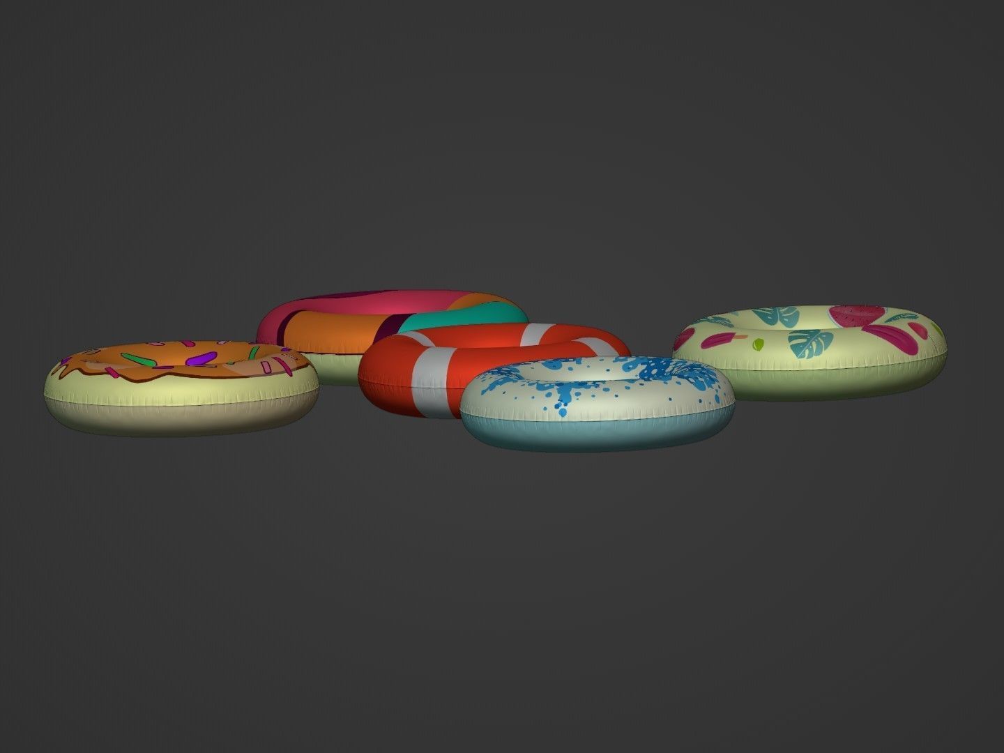 3D model Inflatable Swim Rings -- 5 Textures VR / AR / low-poly | CGTrader