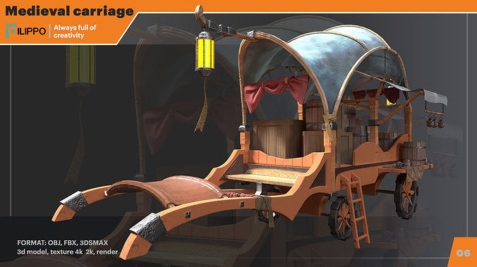 3D model Medieval Carriage VR / AR / low-poly | CGTrader