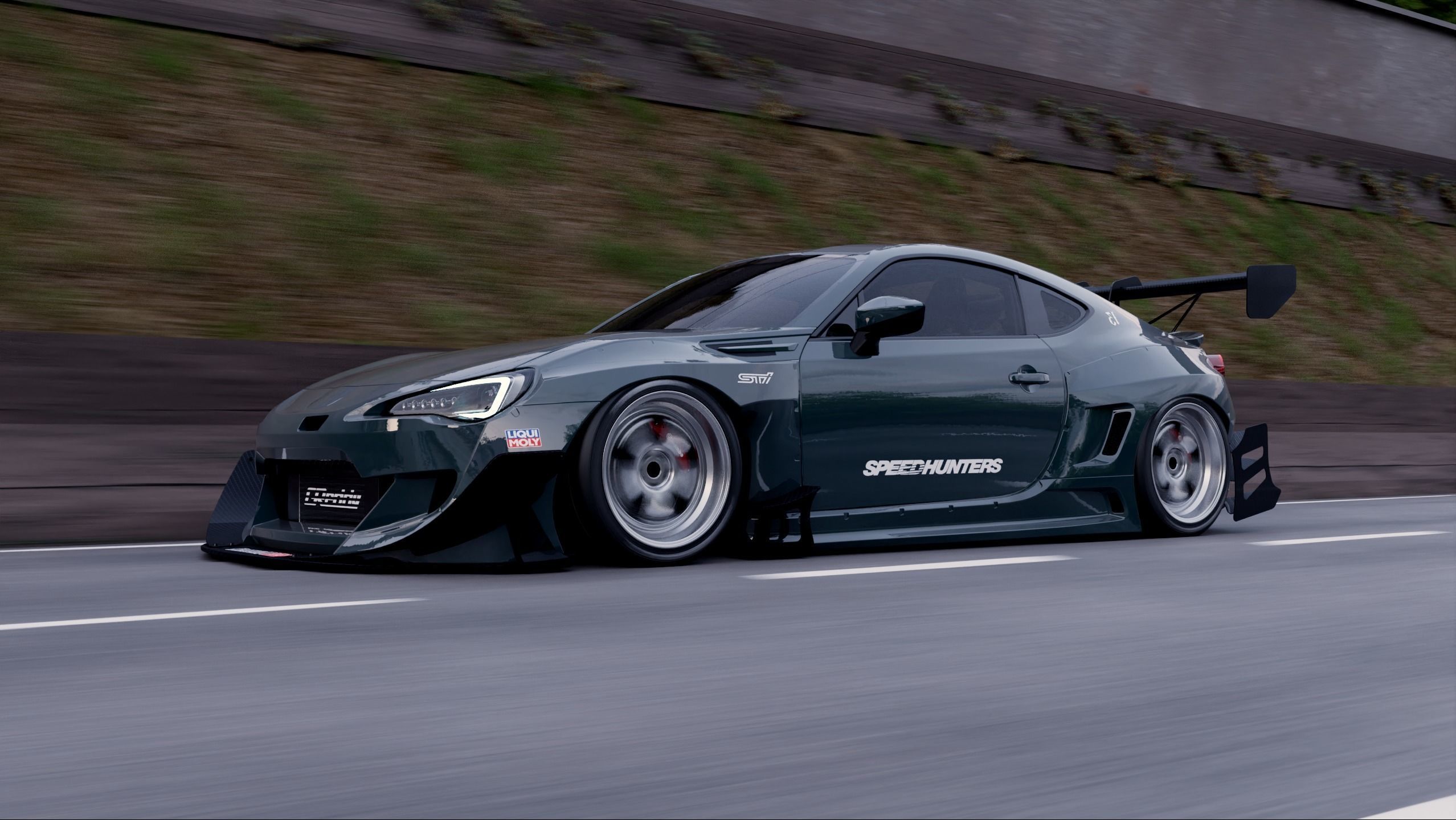 Realistic Car Road Scene 3D Blender File Textured 3D model | CGTrader