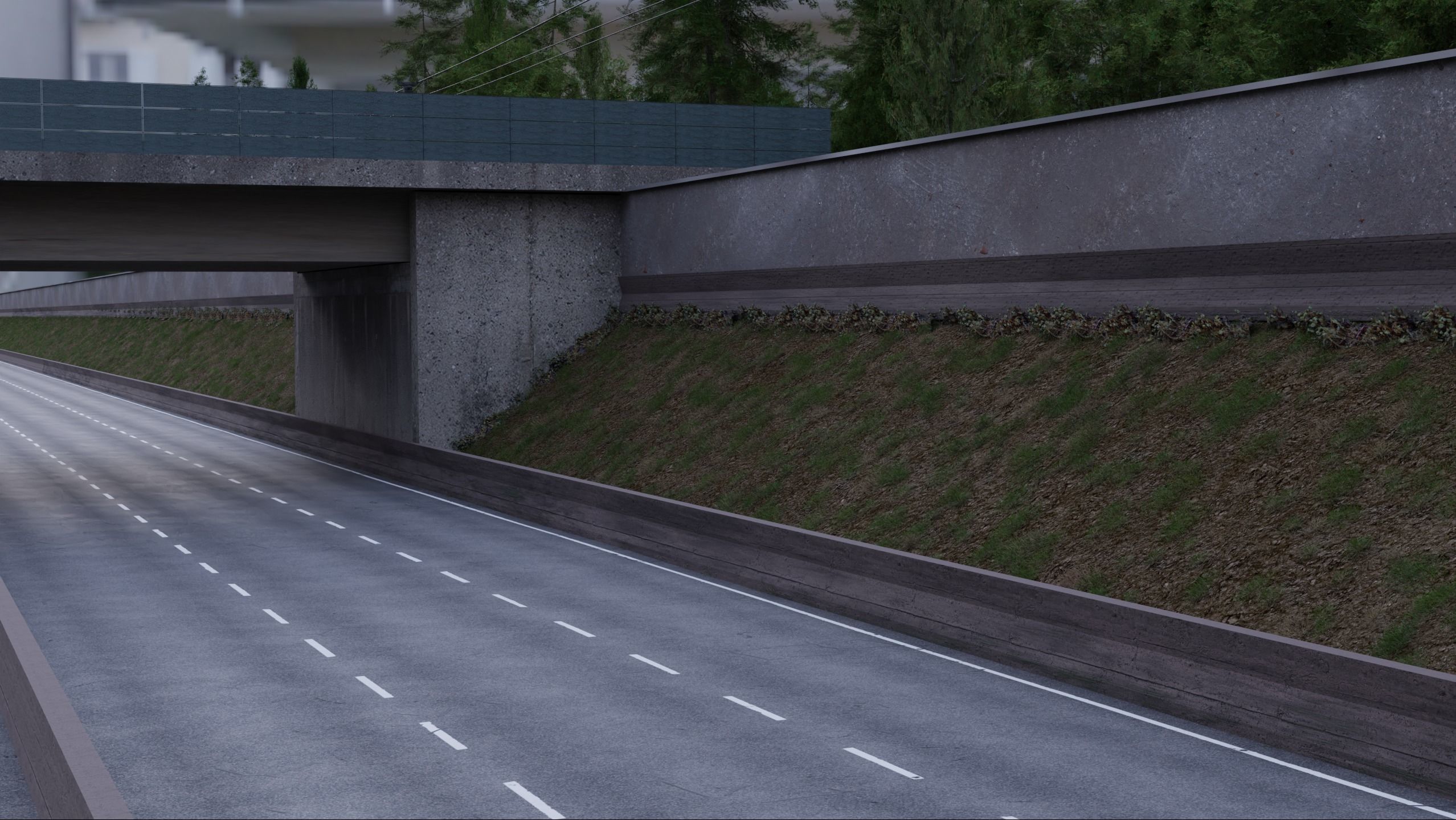 Realistic Car Road Scene 3D Blender File Textured 3D model | CGTrader