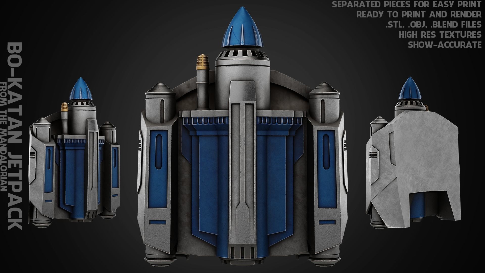 The Mandalorian Bo-Katan Jetpack for Cosplay 3D model 3D printable ...