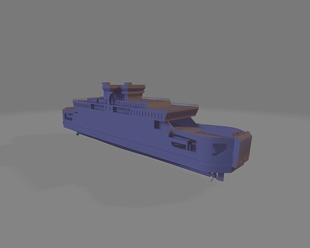 Ferry ro-ro ship miniature 3D model 3D printable | CGTrader