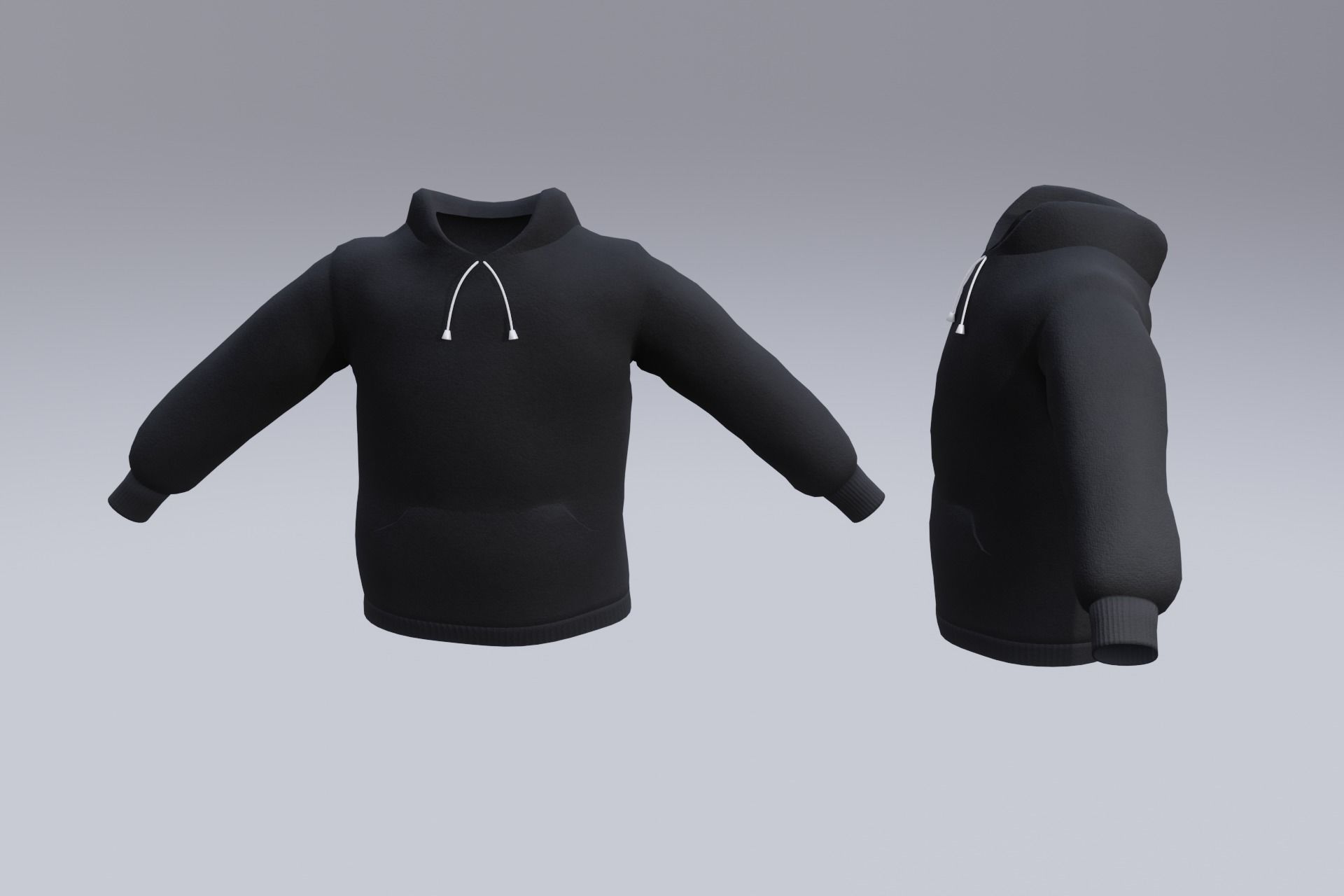 3D model Hoodie 3d Model - Low poly 3d model Clothing VR / AR / low ...