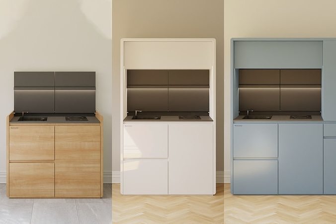 Mini Kitchen - Pocket Kitchen - 3 configurations included 3D model ...