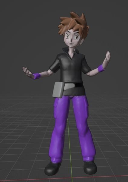 blue pokemon trainer 3D model 3D printable | CGTrader