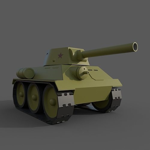 3D model Cartoon T-34 VR / AR / low-poly | CGTrader