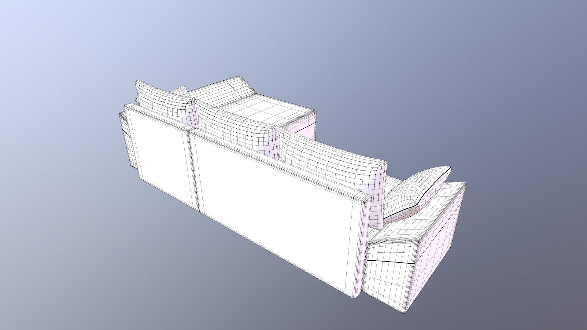 Straight line L Shape 6 Seater Sofa Plain Cushion 3D model | CGTrader