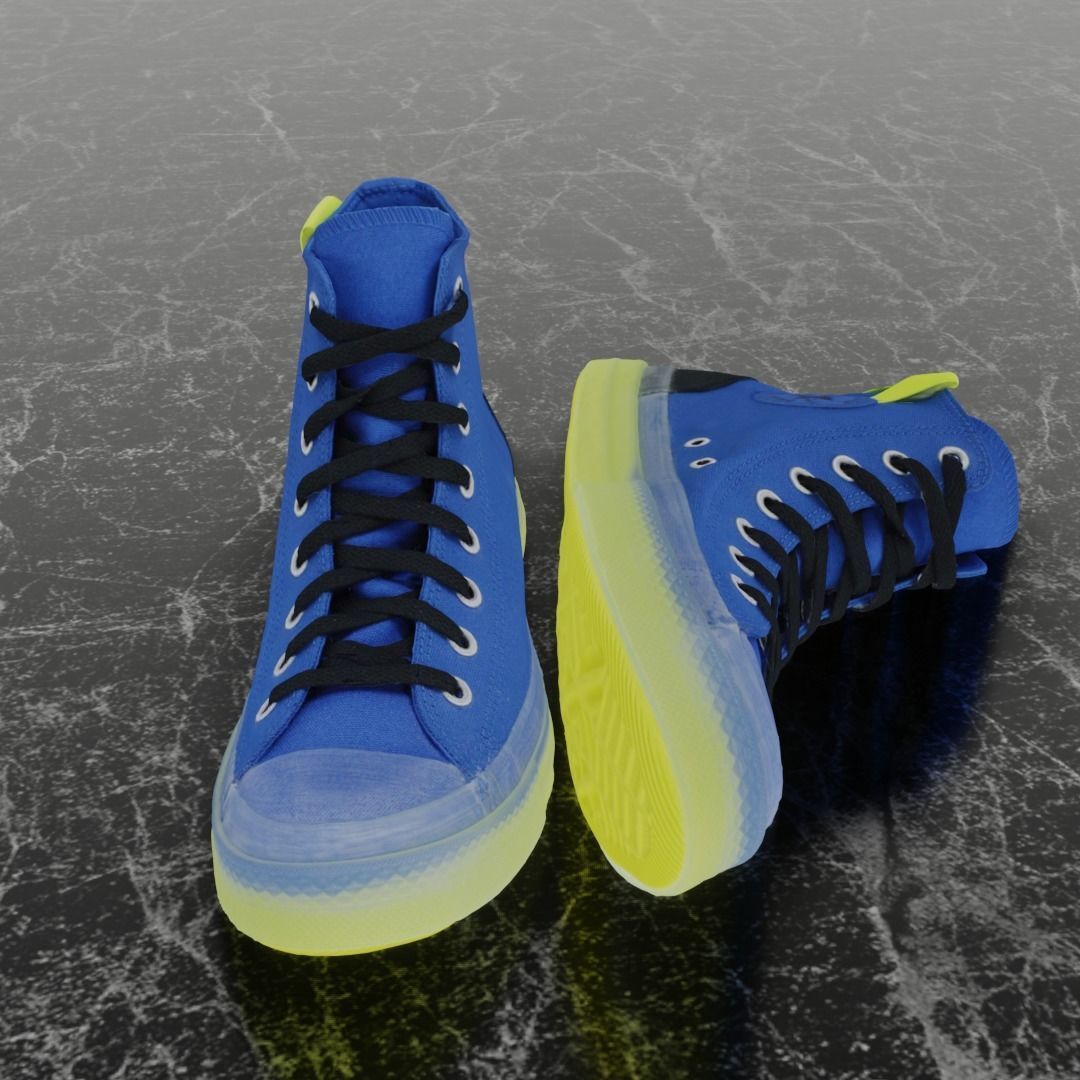 3D model CONVERSE 3D SHOES - BLUE VR / AR / low-poly | CGTrader