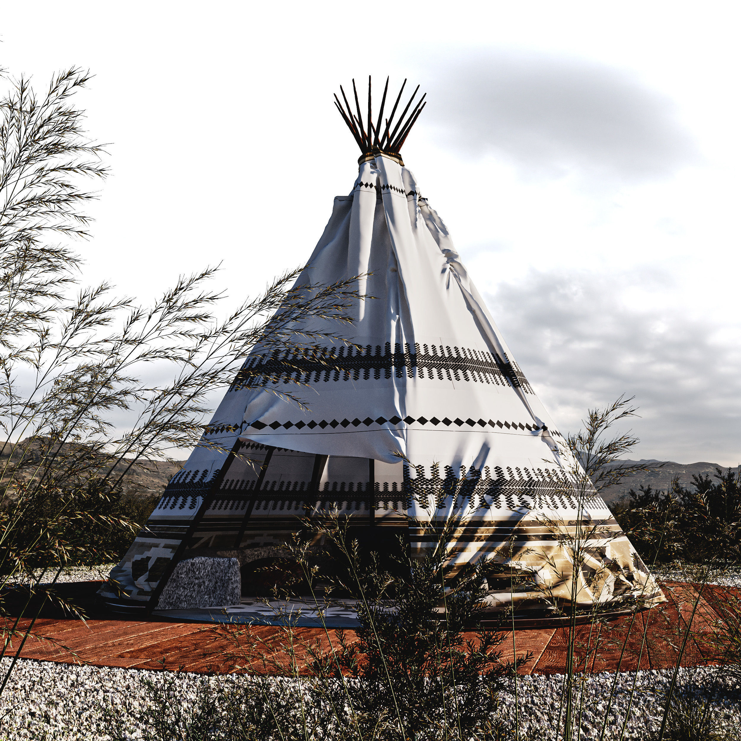 Red indian Tent 3D model | CGTrader