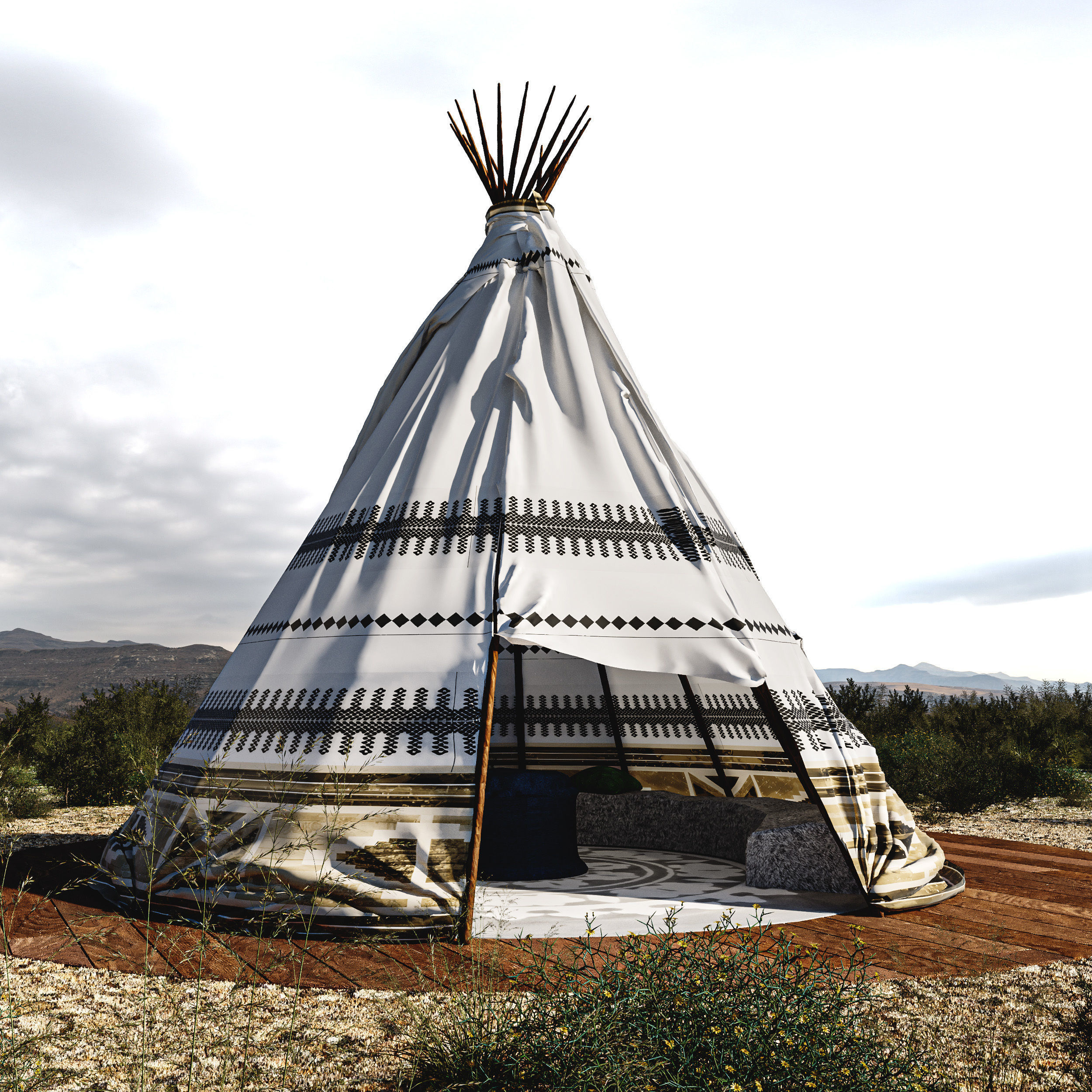 Red indian Tent 3D model | CGTrader