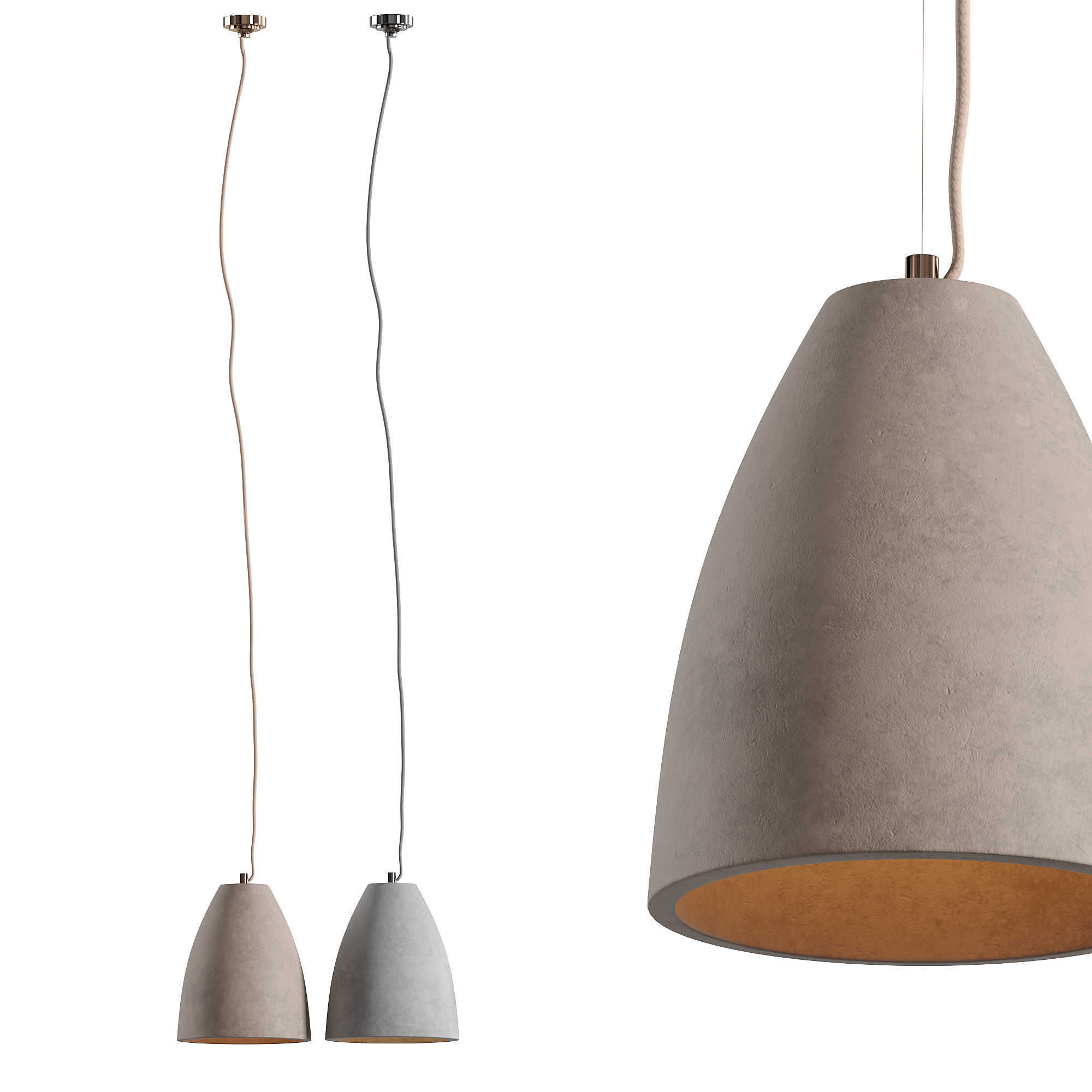 Dome Concrete Pendant Light 3D model | CGTrader