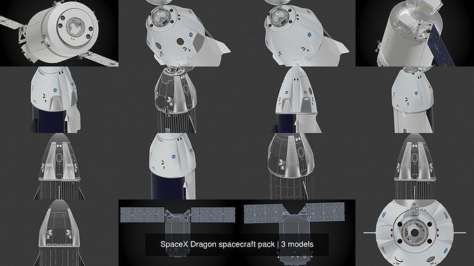 SpaceX Dragon spacecraft pack 3D Model Collection | CGTrader