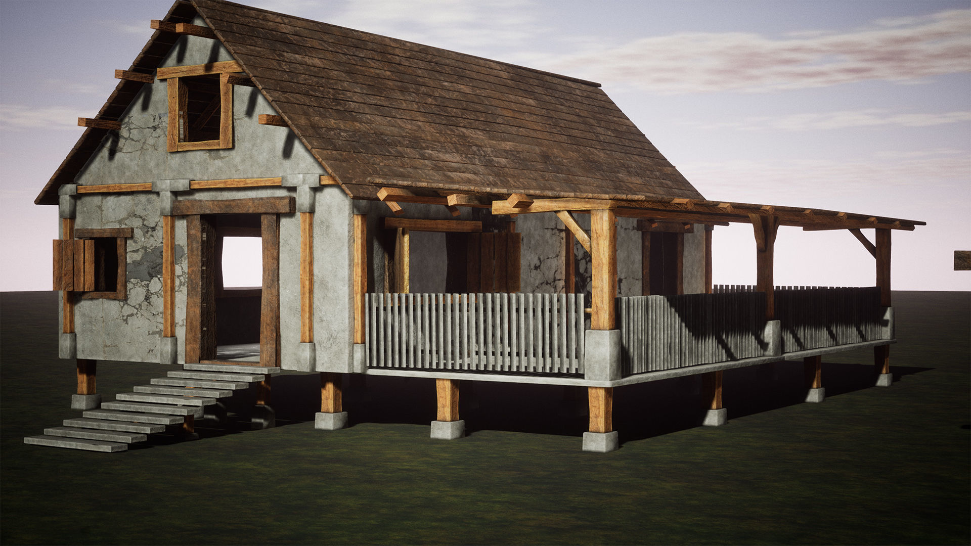 3D model Modular Concrete House 28 Assets VR / AR / low-poly | CGTrader