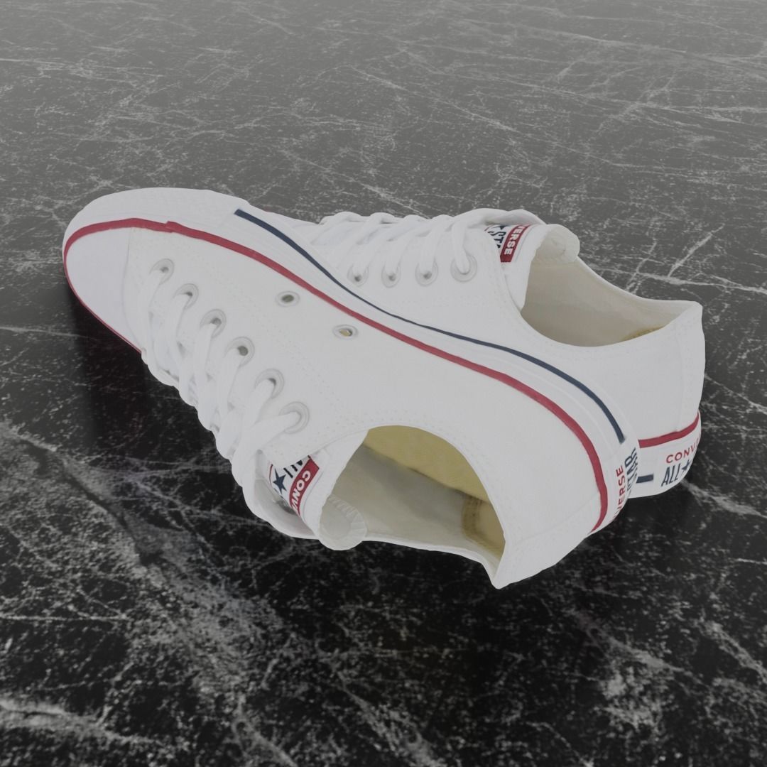 3D model CONVERSE 3D SHOES - WHITE LOW VR / AR / low-poly | CGTrader