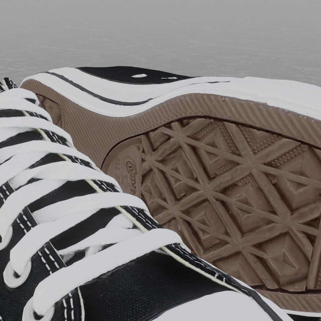3D model CONVERSE 3D SHOES - BLACK LOW VR / AR / low-poly | CGTrader