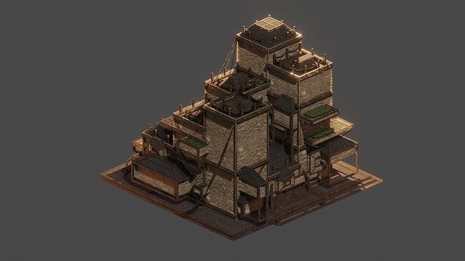 3D model Medieval House Town City Building Castle Tower Blender 19 VR ...