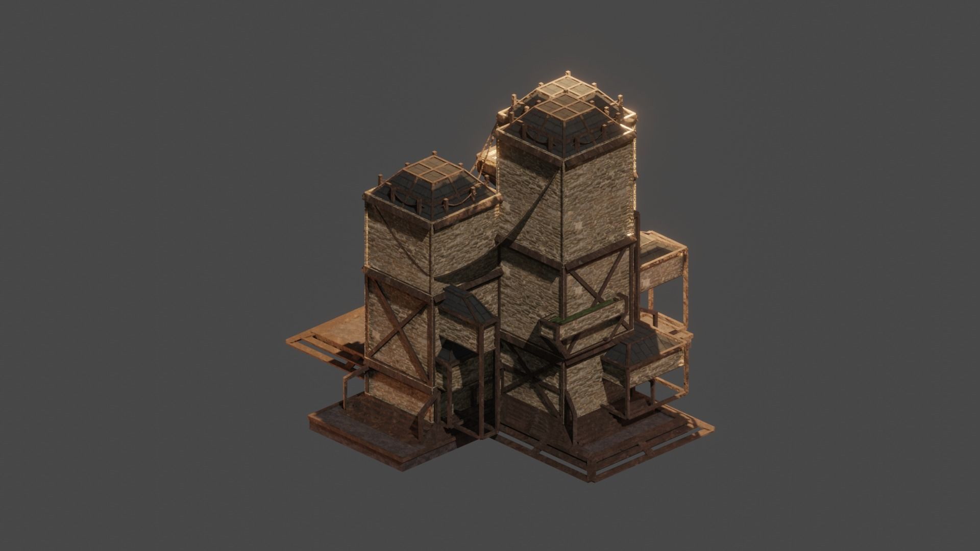 3D model Medieval House Town City Building Castle Tower Blender 16 VR / AR / low-poly | CGTrader