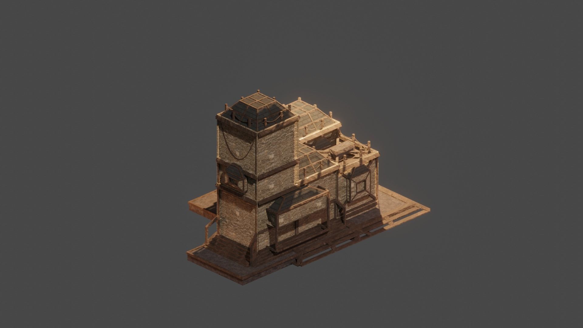 3D model Medieval House Town City Building Castle Tower Blender 15 VR / AR / low-poly | CGTrader