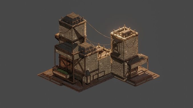 3D model Medieval House Town City Building Castle Tower Blender 12 VR ...