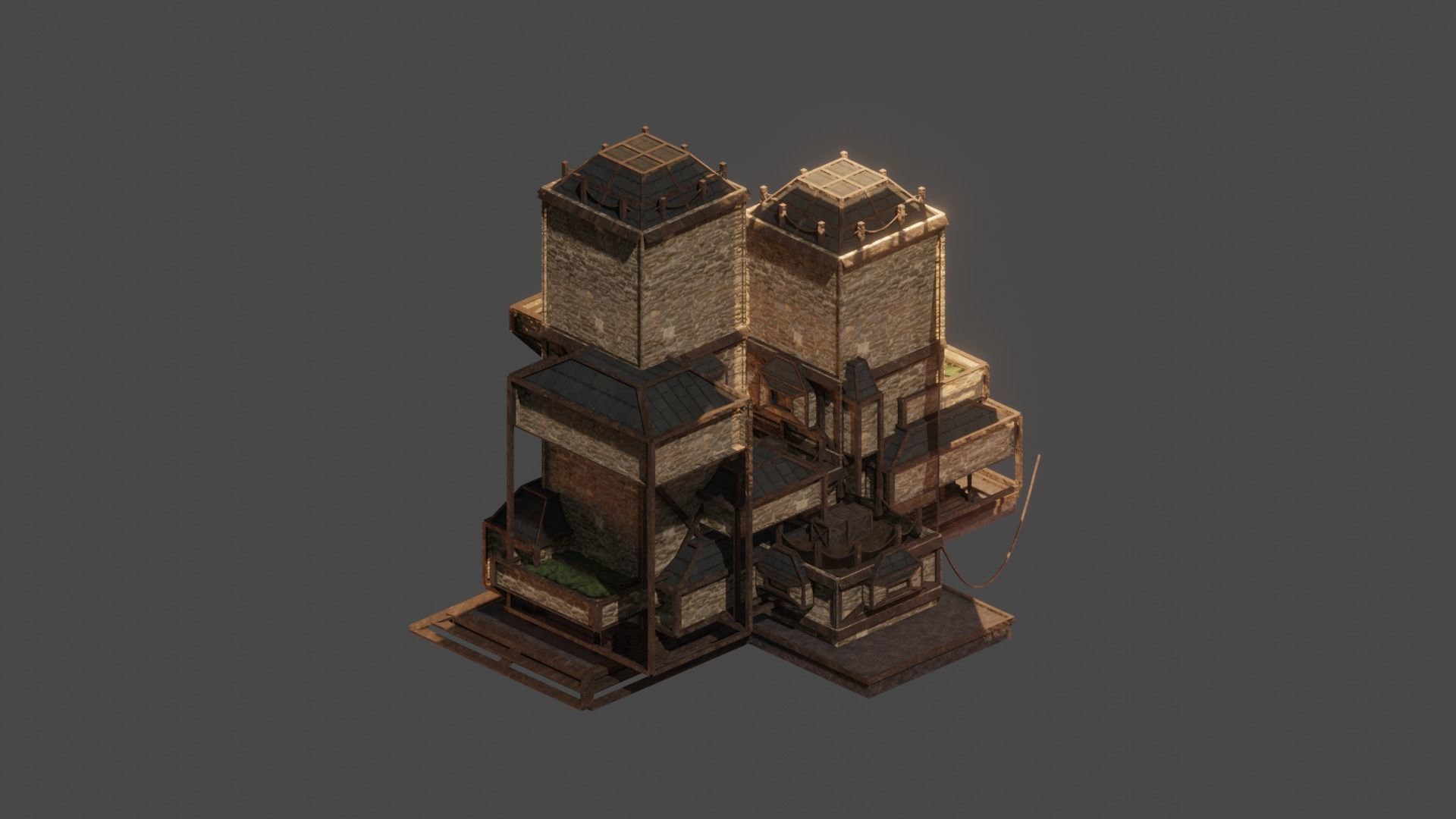3D model Medieval House Town City Building Castle Tower Blender 06 VR / AR / low-poly | CGTrader