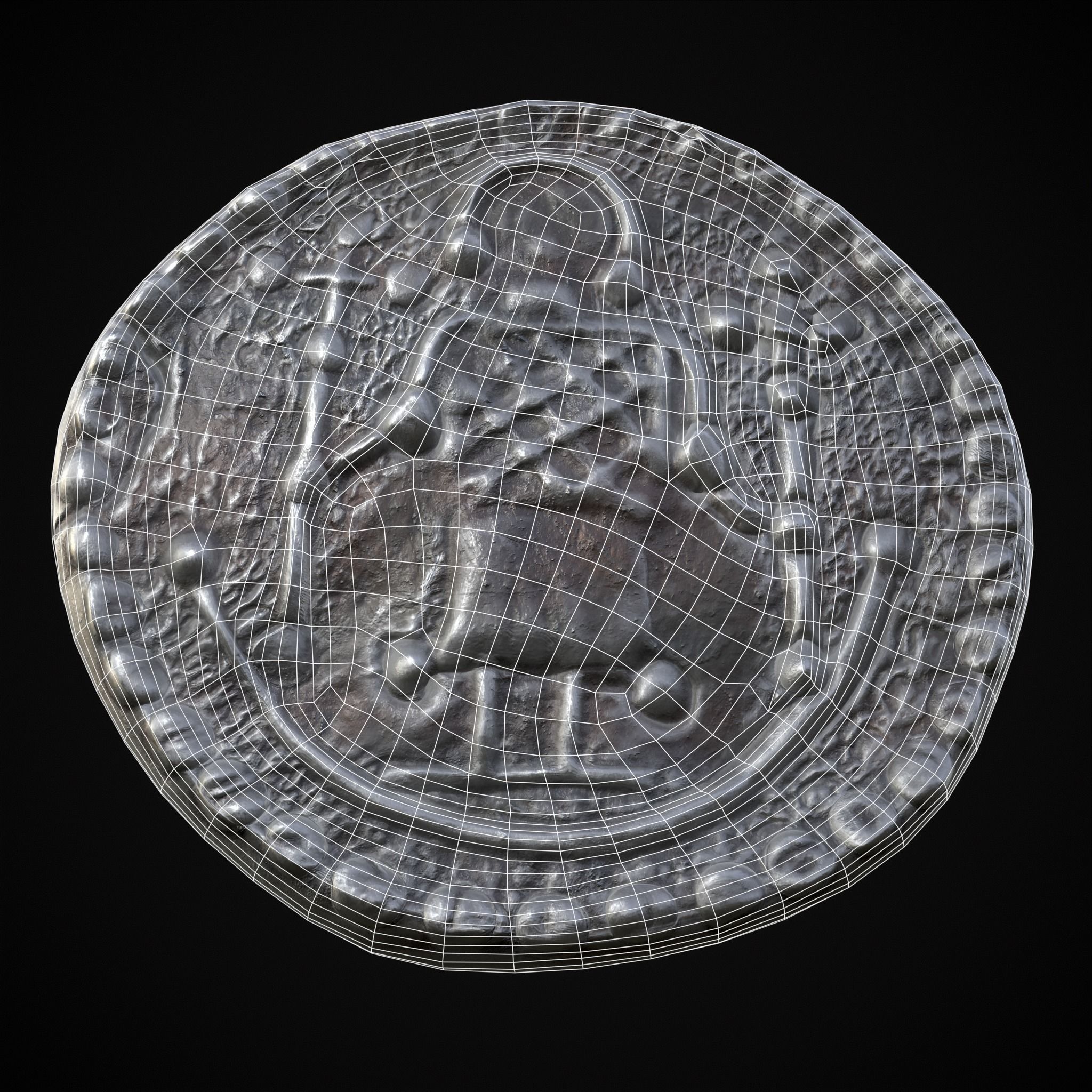 3D model Medieval Engraved Man Coin VR / AR / low-poly | CGTrader