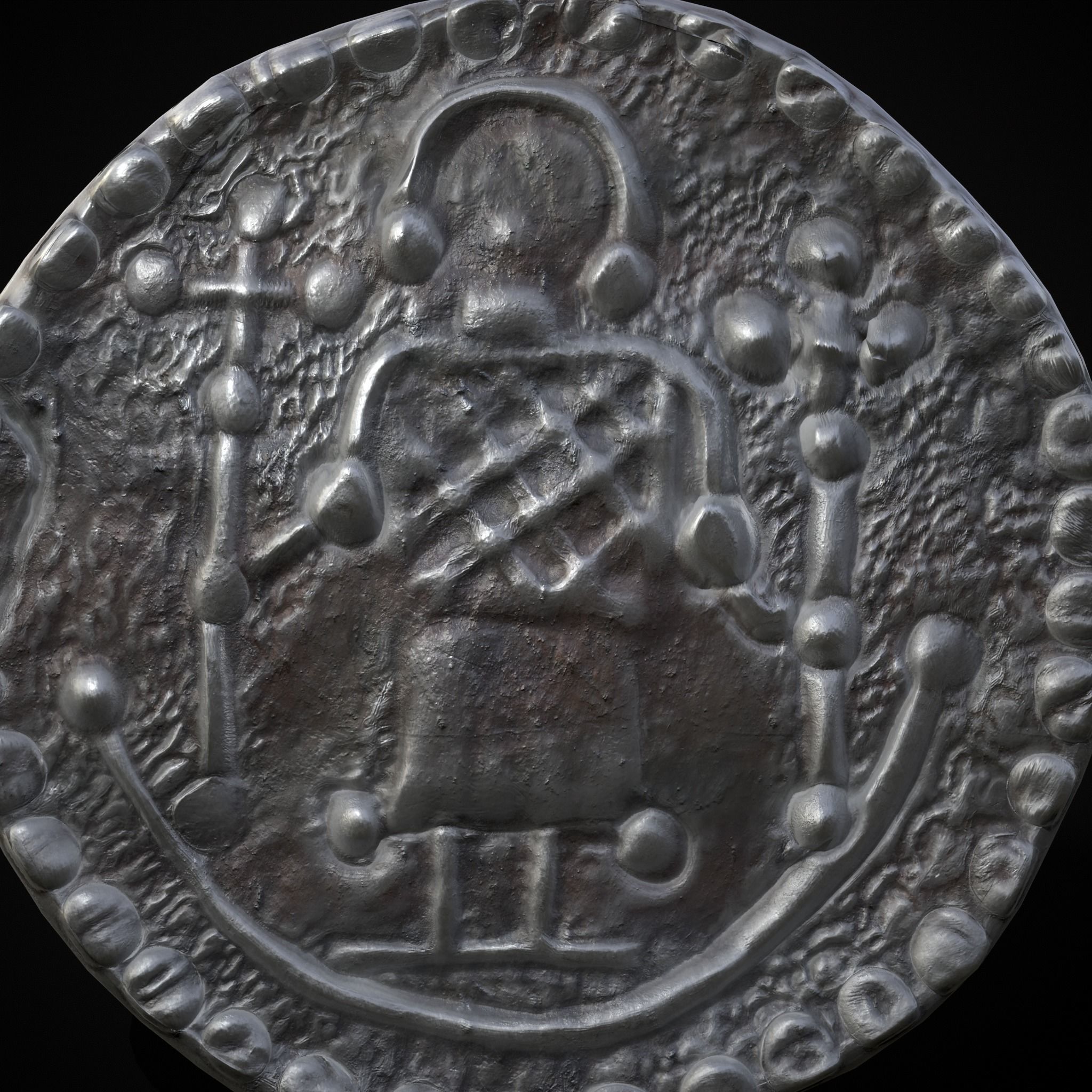3D model Medieval Engraved Man Coin VR / AR / low-poly | CGTrader