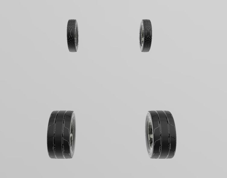 DODGE DEMON 18 FRONT AND REAR WHEEL WITH TIRES 3D model 3D printable ...