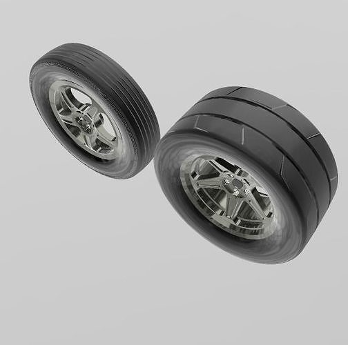 DODGE DEMON 18 FRONT AND REAR WHEEL WITH TIRES 3D model 3D printable ...