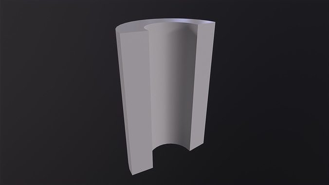 3D model A Hollowed Circle Half Cylinder 3D Model VR / AR / low-poly ...