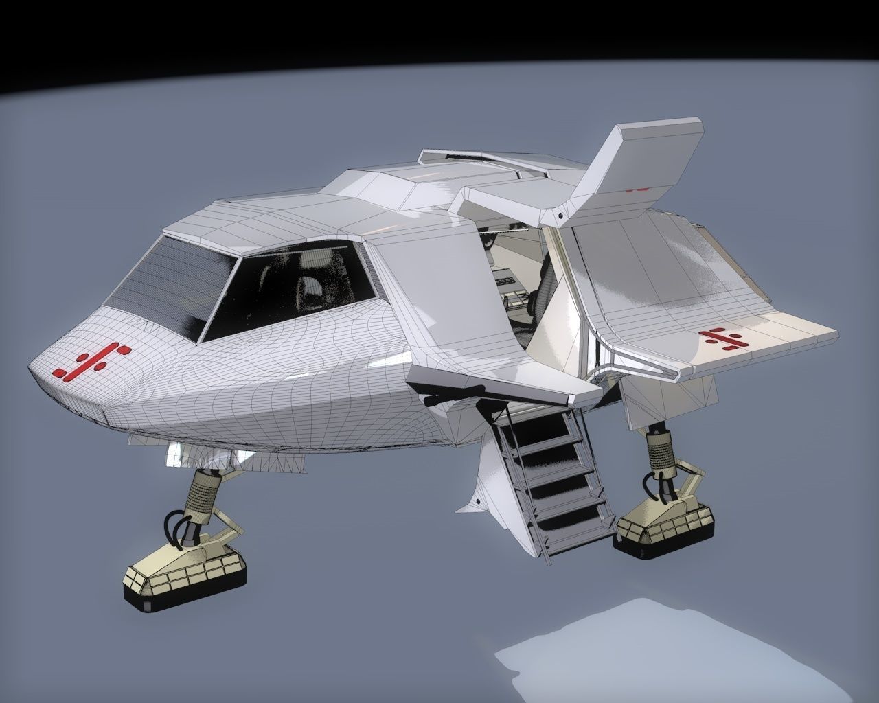 V SkyFighter Ship - External and Internal Detail 3D model 3D printable ...