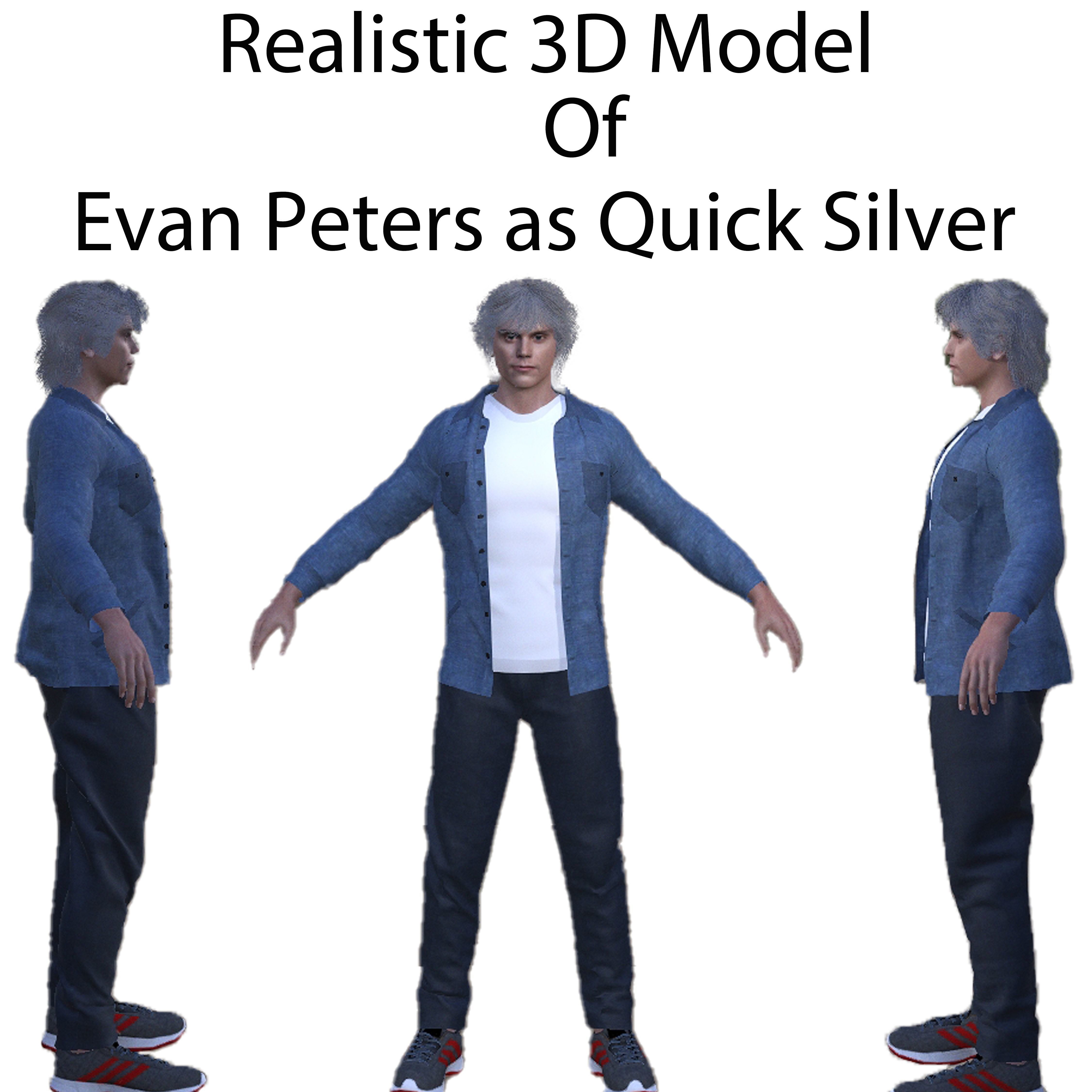 3D model Evan Peters as Quick Silver VR / AR / low-poly | CGTrader