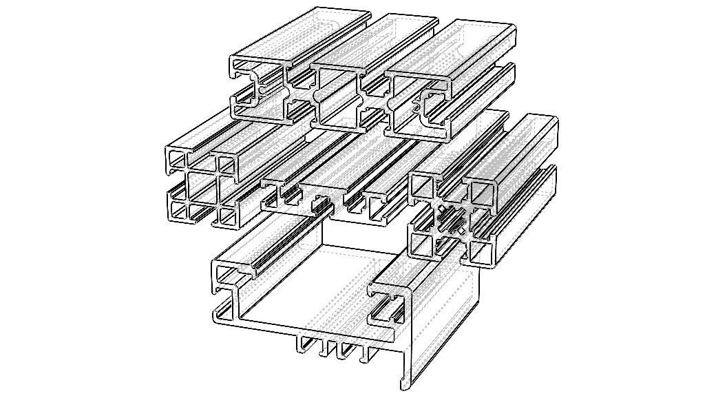 3D model Extruded Aluminium Profile Enclosures Set for Partition Wall ...